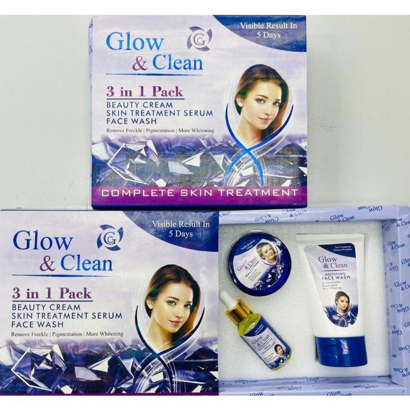 GLOW & CLEAN 3 IN 1 COMBO SET( BEAUTY CREAM + FACE WASH + SERUM) LOWEST ...