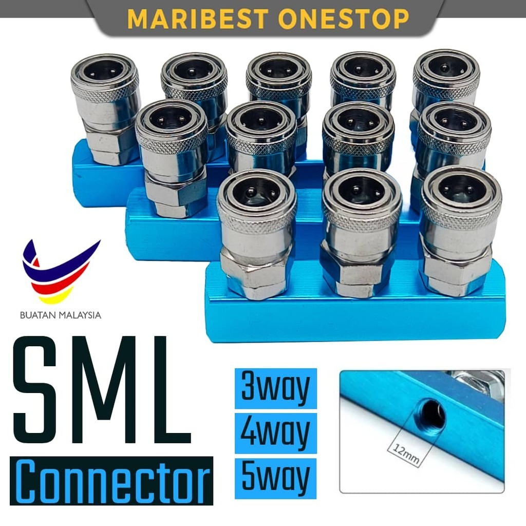 SML 3way/4way/5way Compressor Fitting 1/4Quick Connector Air Has ...