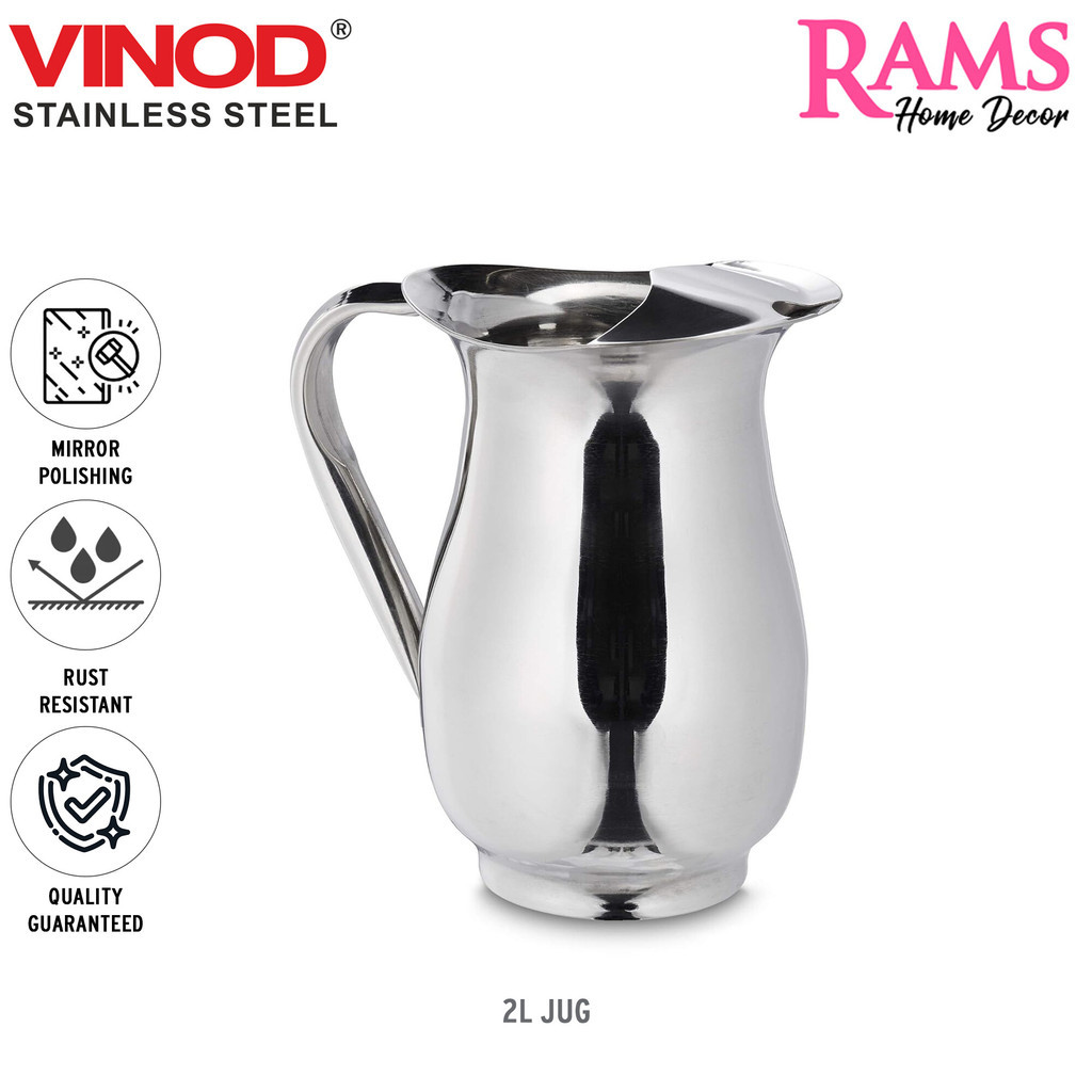 Vinod 2L Stainless Steel Jug Large / Water Pitcher / Jug Air / Jug ...