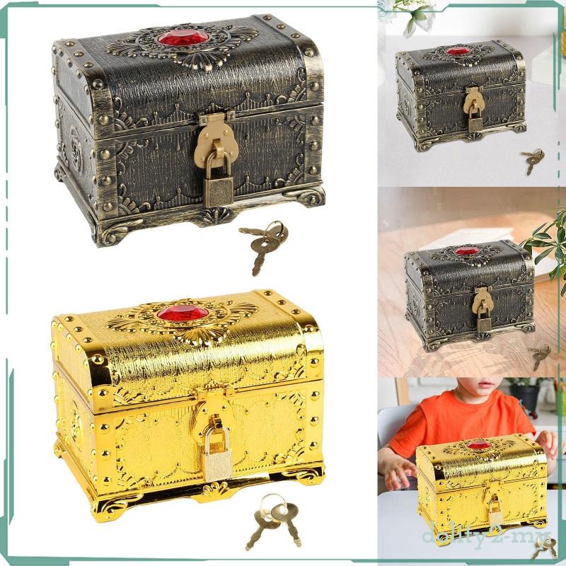 [DolitycbMY] Pirate Treasure Chest Decorative Vintage Chest Box with ...