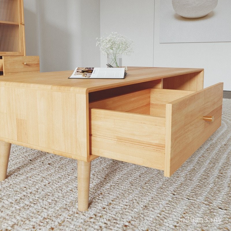 Semua Kabinet TV Kayu Pepejal dan Set Meja Kopi Nordic Moden Pangsapuri ...