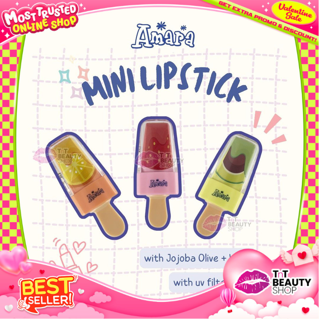 Amara Mini Lipstick - Strawberry Pink - Choco Red - Coral Orange | Tnt ...