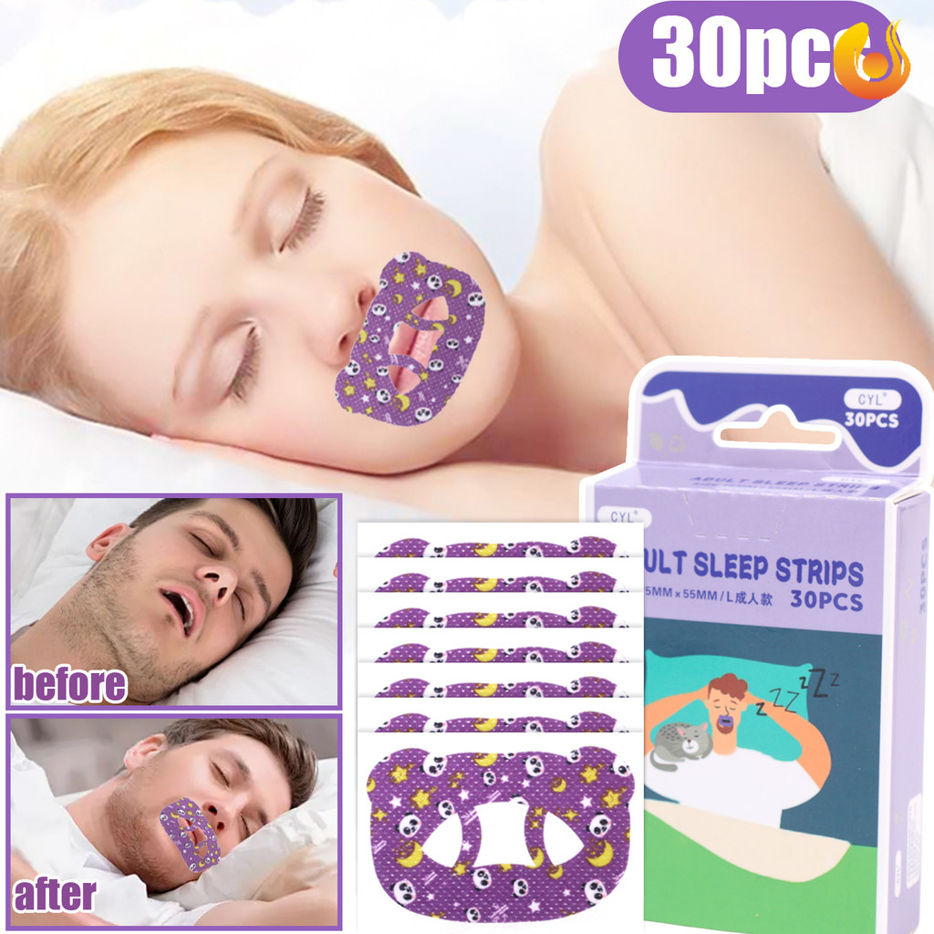 30Pcs/Box Anti-Snoring Stickers for Children Adult Night Sleep Lip Nose Breathing Improving ...