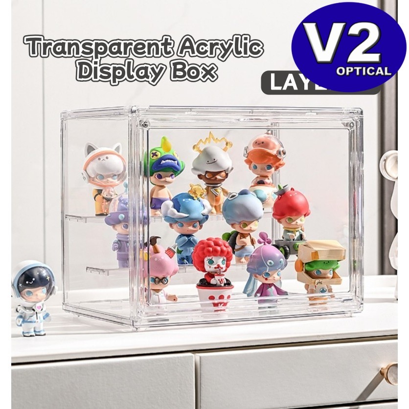 Acrylic Toy Display Box Layered Transparent Storage Box Dustproof ...