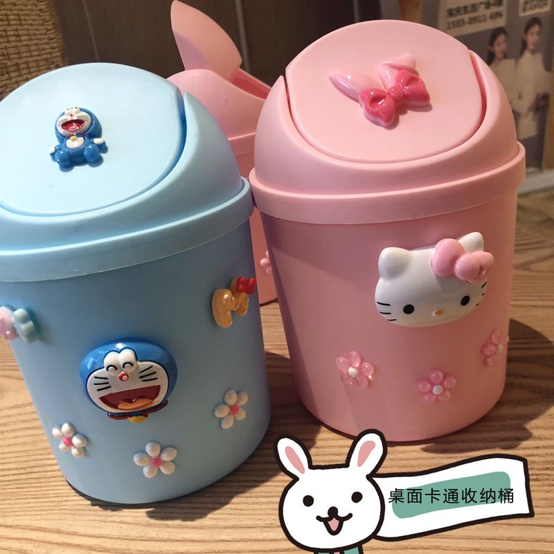 [Haroro] 20cm Sanrio Trash Can Hellokitty Cute Cartoon Desktop Storage ...