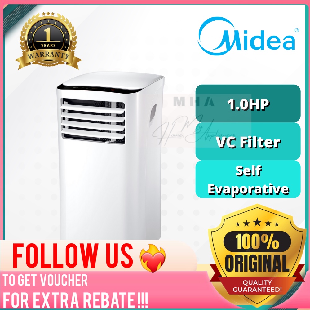 MIDEA 1.0HP PH Series Portable Air Cond MPH-09CRN1 | Shopee Malaysia