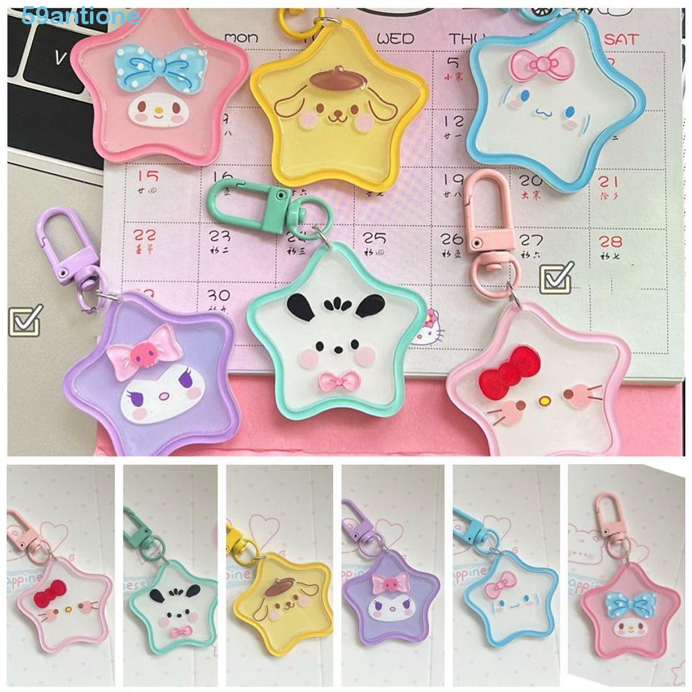 ANTIONE Kuromi Star Pendant, Pochacco Kitty Cute Pentagram Keychain, Sweet Pompompurin Mymelody ...
