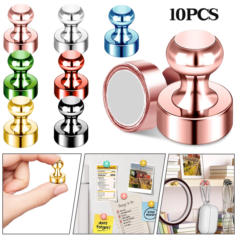 10 Pcs Super Strong Magnetic Push Pins Neodymium Magnets Pins Pin ...