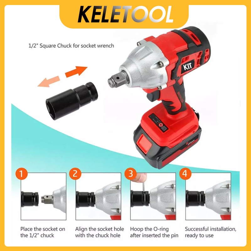 keletool cordless impact wrench high torque hangbing Electric drill ...