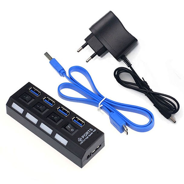 4 Ports 2.0 3.0 USB HUB Splitter High Speed Multi Splitter USB Adapter Expander Cable with On ...