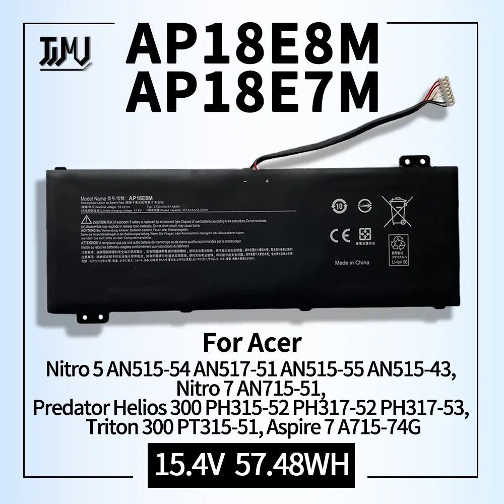 AP18E7M AP18E8M Battery for Acer Nitro 5 AN515-54 AN517-51 AN515-55/44 ...