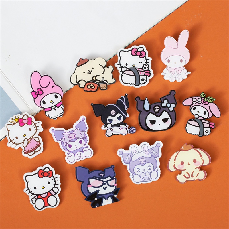 Cute Sanrio Brooch Acrylic Cartoon Brooch Badge Bag Ornaments Pin ...