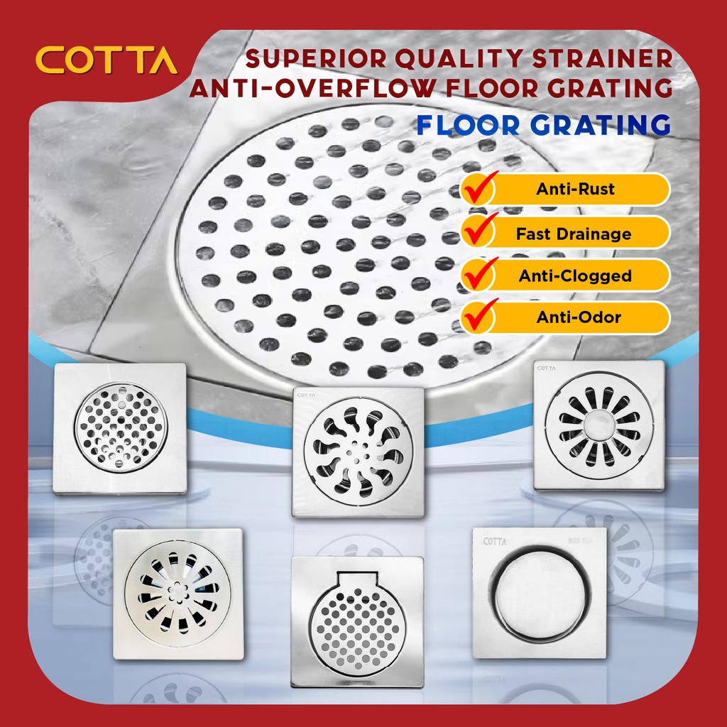 COTTA Floor Grating Trap Cover Tile Insert Trap Anti Smell Anti ...