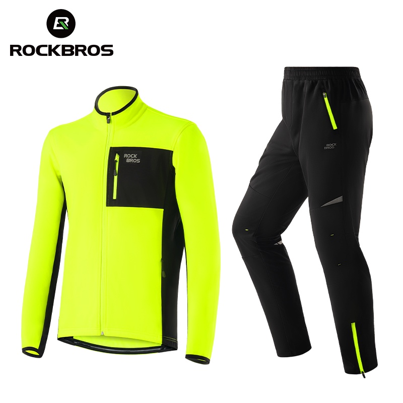ROCKBROS Cycling Jacket Winter Windproof Fleece Warm Bicycle Elastic ...