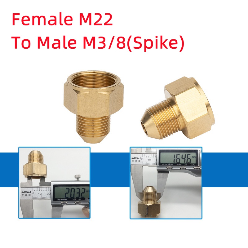 Brass 3/8" 1/4" M14 M18 M22 Thread Connector Male Female Adapter for ...