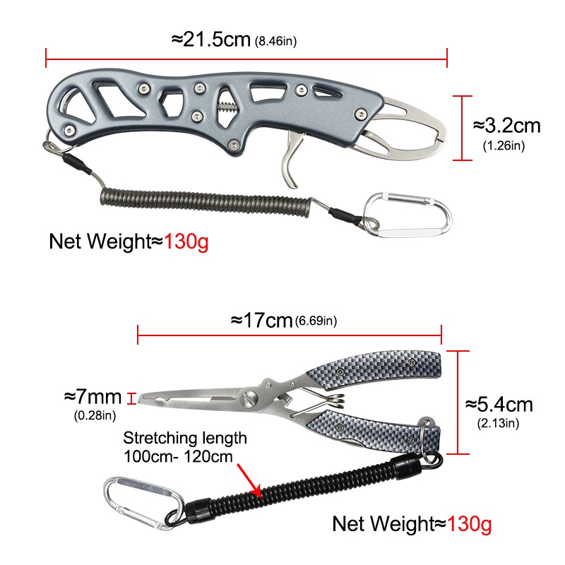 1 SET gray Stainless steel multifunctional Fishing clamp control fish ...