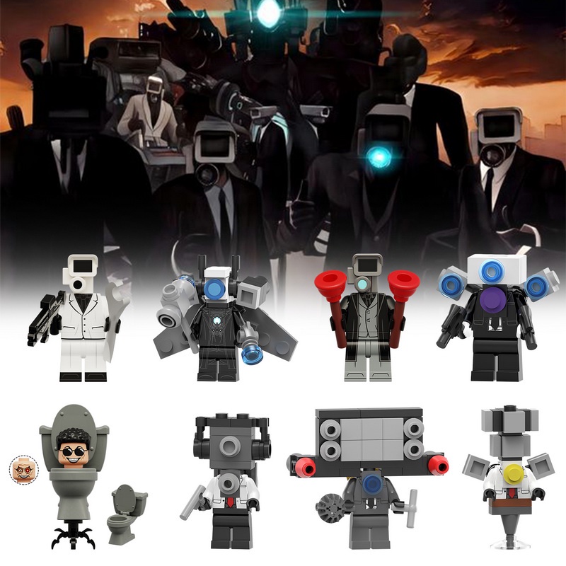 Skibidi Toilet Mini Action Figures Titan Cameraman Man Titan Speakerman ...