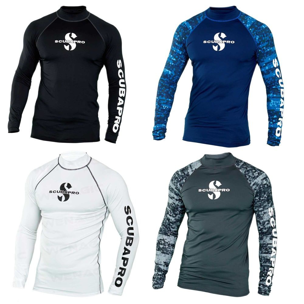 Men Surf Rash Guard Long Sleeve UV Sun Protection Basic Skins Surfing ...