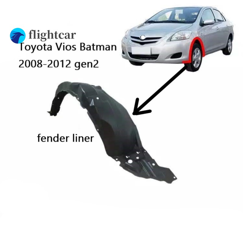 flightcar front fender liner for Toyota Vios gen 2 second Generation ...