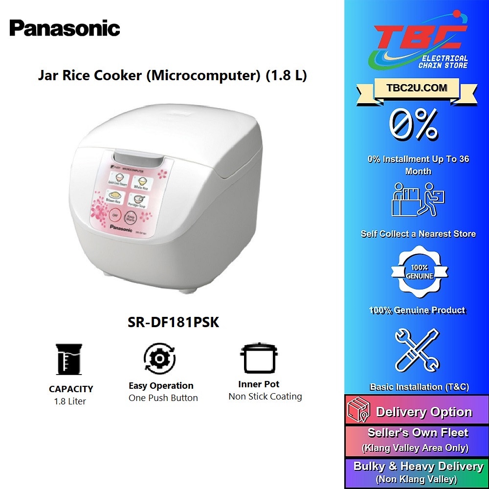 PANASONIC SR-DF181PSK SR-DF181WSK 1.8L JAR RICE COOKER (MICROCOMPUTER ...