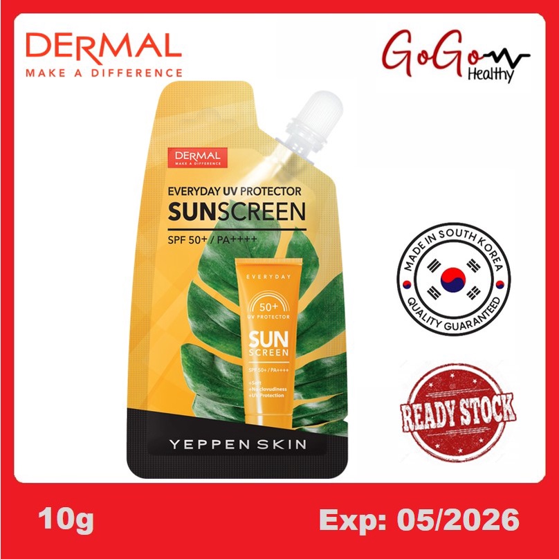 DERMAL KOREA Everyday UV Protector Sunscreen 10g (SPF50+ / PA ...