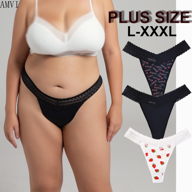 AMVI Panty Plus Size for Women Panties Ladies Summer Cute Printed Lingerie Female Underwear Low ...