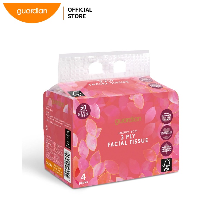 Guardian 3Ply Softpack Tissue Red 4X50S | Shopee Malaysia
