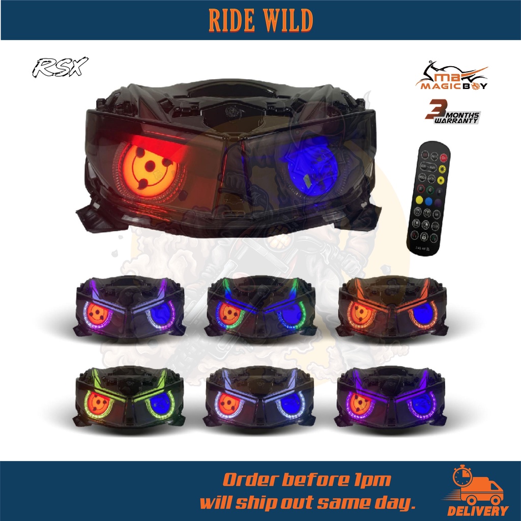 RIDE WILD Magic Boy Led Head Lamp Lampu Sharingan Lampu Projector RSX ...