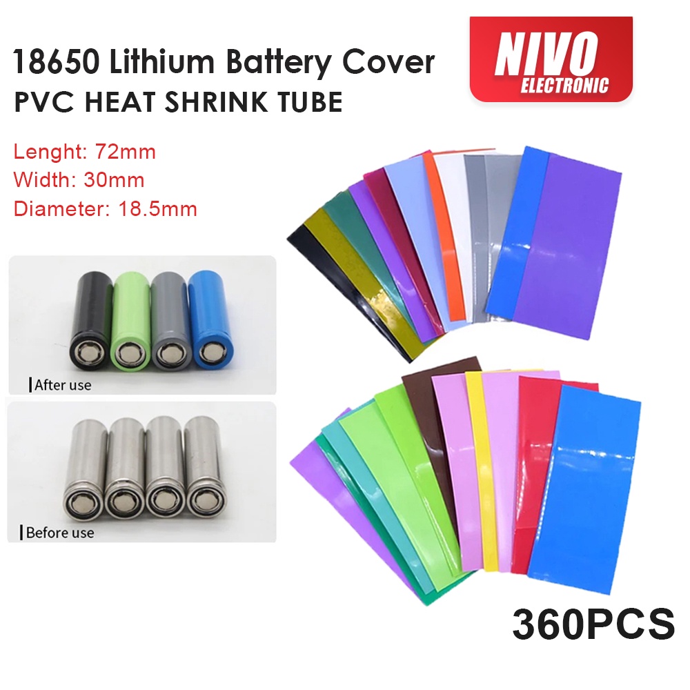 360pcs 18650 Lithium battery cover PVC heat shrink Tube | Shopee Malaysia