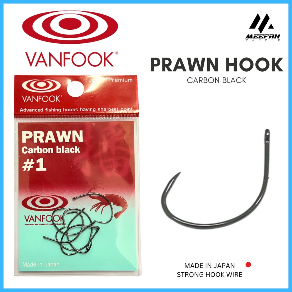 VANFOOK PRAWN CARBON BLACK HOOK - Fishing Hook Mata Kail Udang Galah ...