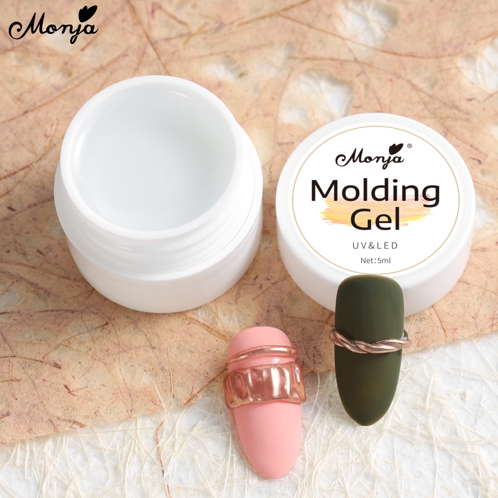 Monja 15ml 3D Nail Art Molding Gel Stereo Carve Gel Can Be Powdered PVC Soft Solid Gel Knead ...