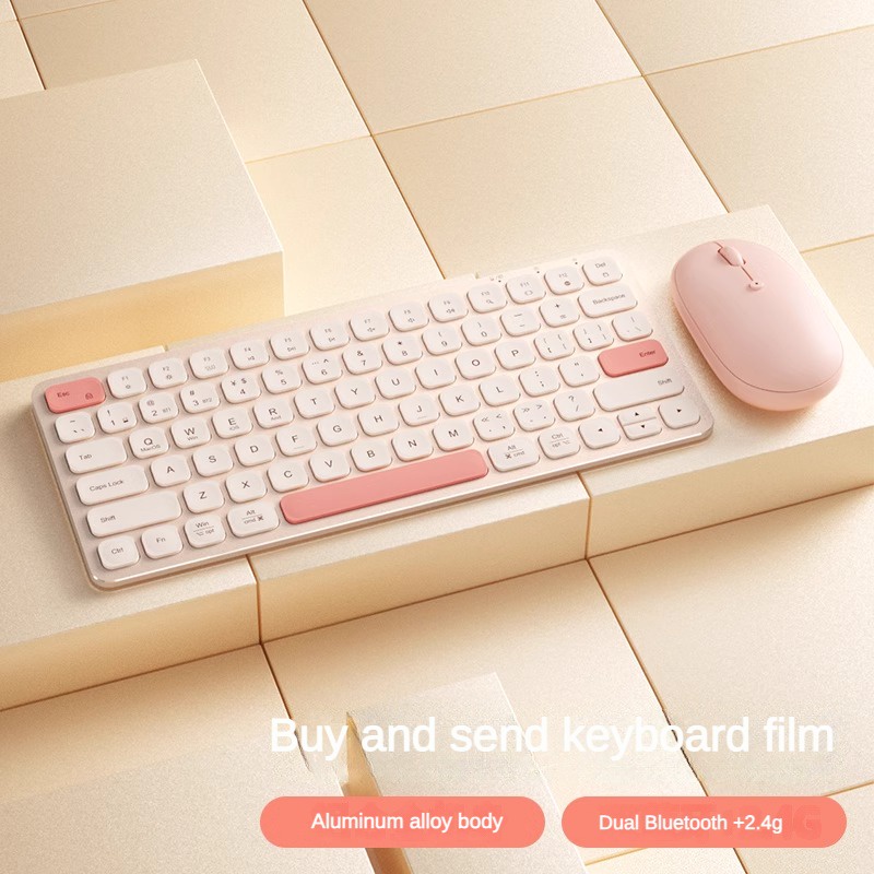 Bow Wireless Bluetooth Pink Keyboard and Mouse Set Dual Mode ...
