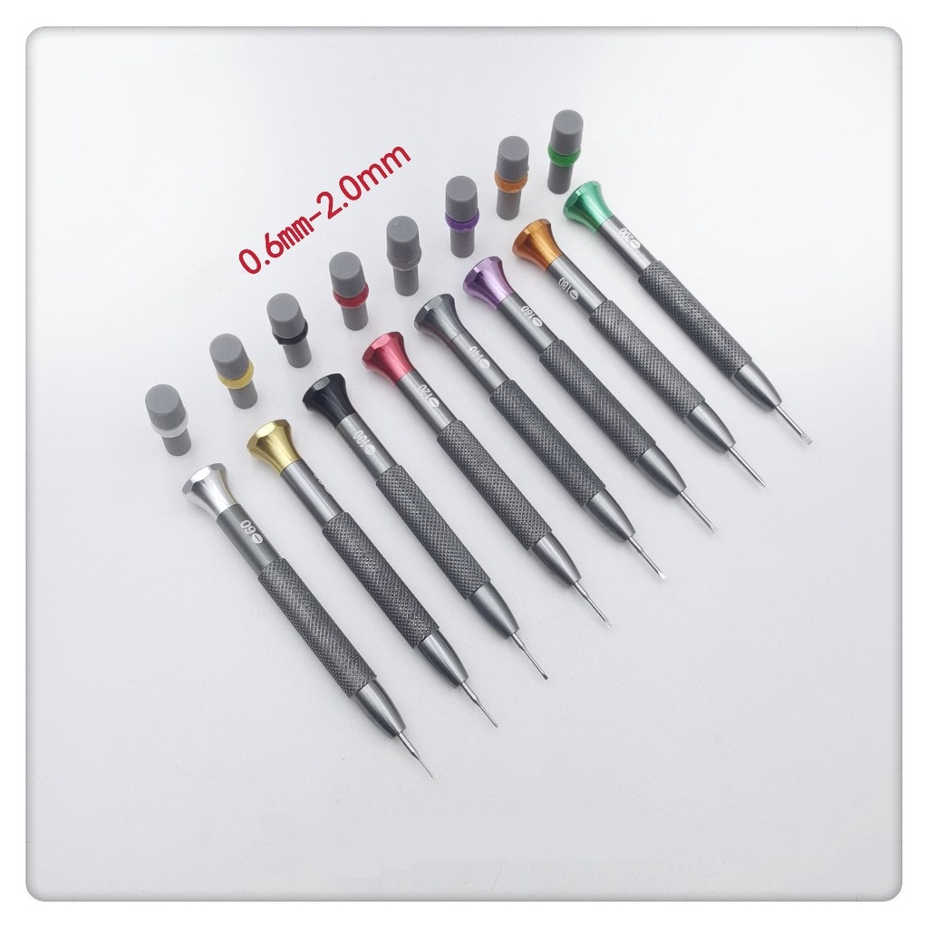 9pcs Precision Watch 0.6mm-2mm Slotted Screwdriver Set For Watchmakers ...