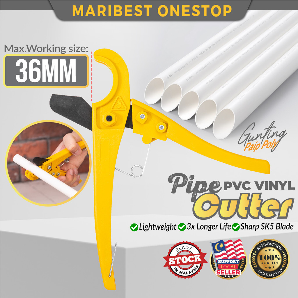36mm PVC Vinyl Pipe Cutter Pemotong Paip Gunting Paip Poly Plumber ...
