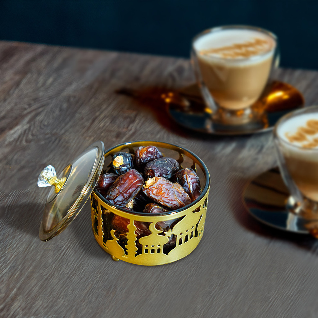 Eid Mubarak Gold Black Metal Candy Box Eid al-Fitur Hari Raya Cookies ...