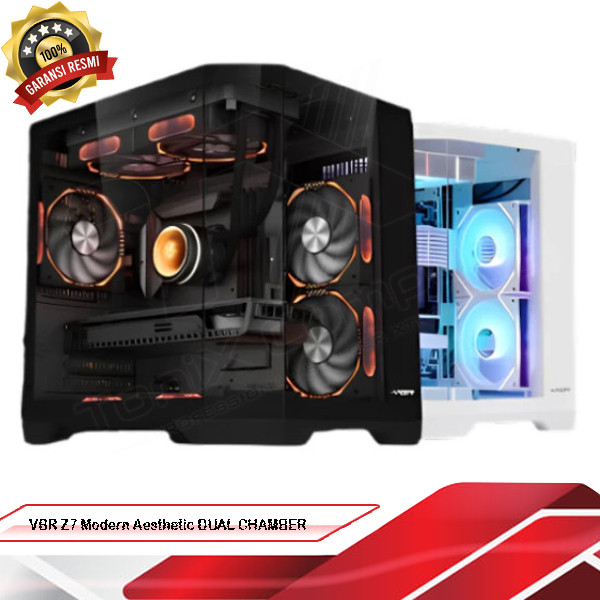 VBR Z7 Modern Aesthetic Dual Chamber m-ATX Case | M-ATX Gaming Case ...
