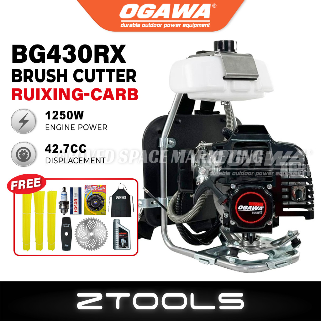 OGAWA BG430RX Brush Cutter 43cc Heavy Duty Grass Cutter 2-Stroke Mesin Rumput BG430 TB43 ...