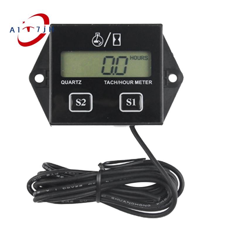 Digital Display Tach Hour Meter Gauge Inductive Speedometer Car Stroke Tachometer Motorcycle ...