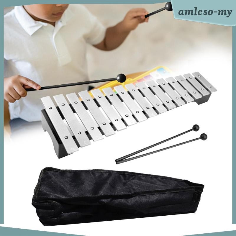 [AmlesoMY] 15 Xylophone Glockenspiel Xylophone with Carry Case and ...