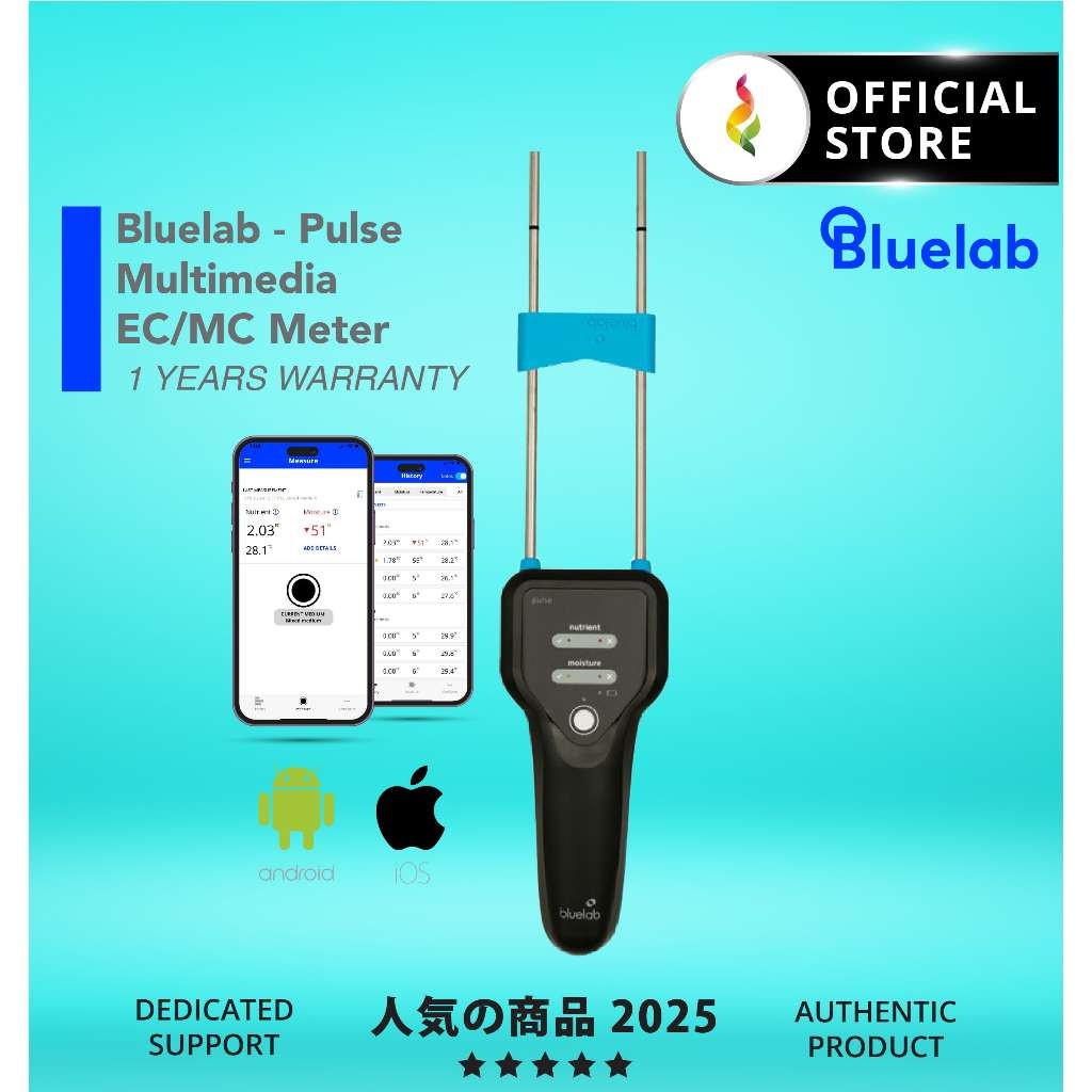 BLUELAB Pulse Meter Multimedia EC/Conductivity (MEASURES NUTRIENT, MOISTURE & TEMPERATUREIN SOIL ...