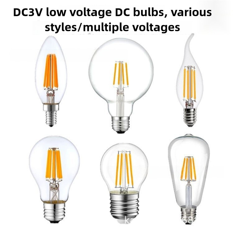 3V Low Voltage LED Edison Retro Filament Bulb DC E27 Dimming Bulb E14 Screw Outdoor Bulb ...