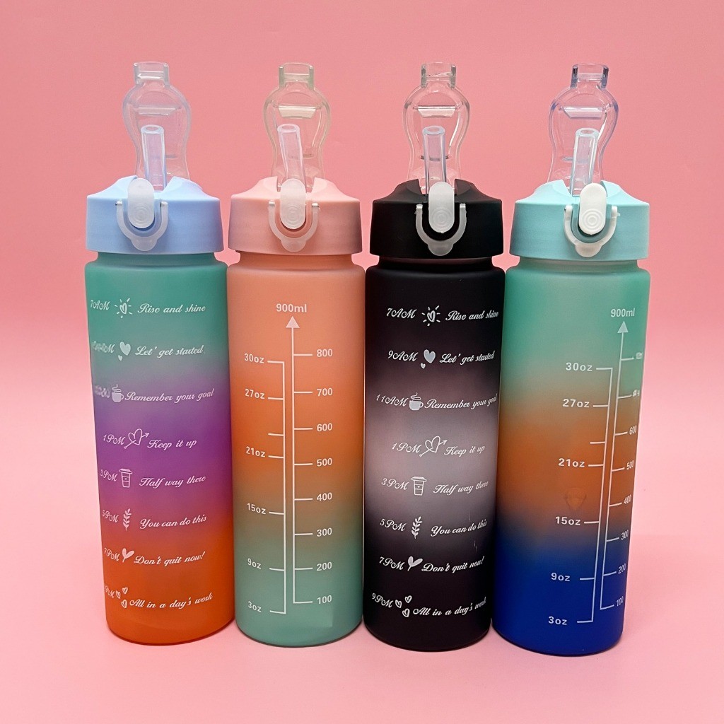 (LIVE) 900 ML VIRAL DRINKING BOTTLE/900ML GTRADATION DRINKING BOTTLE | Shopee Malaysia