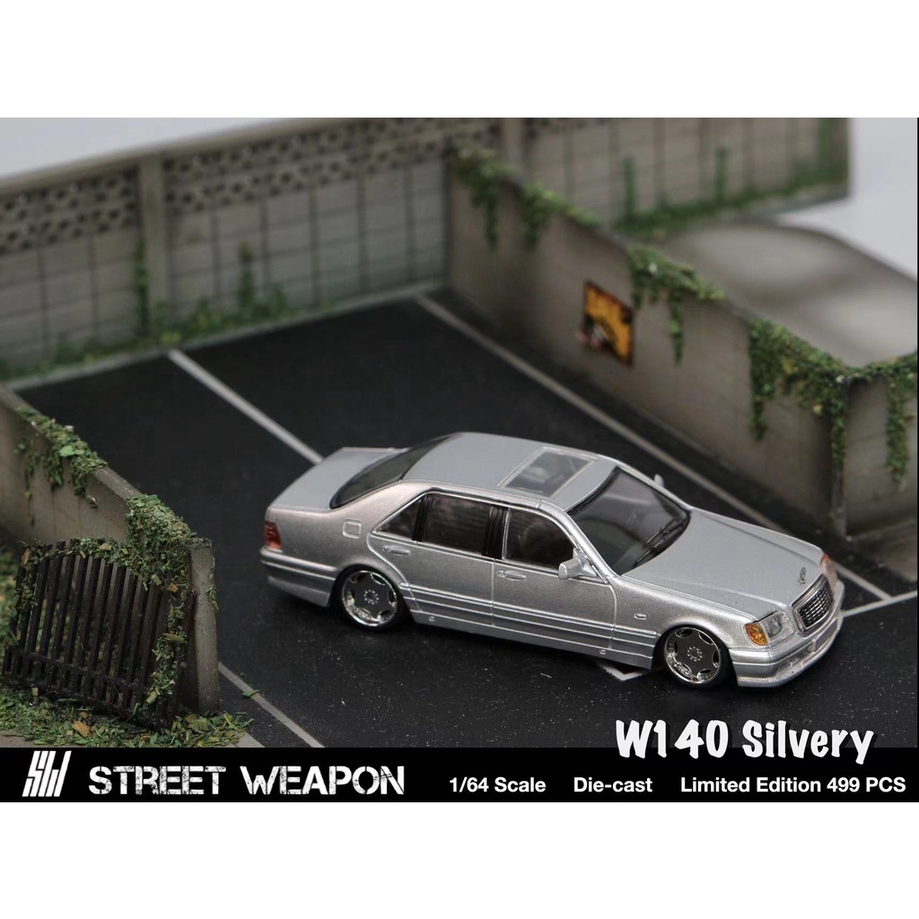 Street Weapon 1:64 car model Mercedes W140 silver diecast alloy model ...