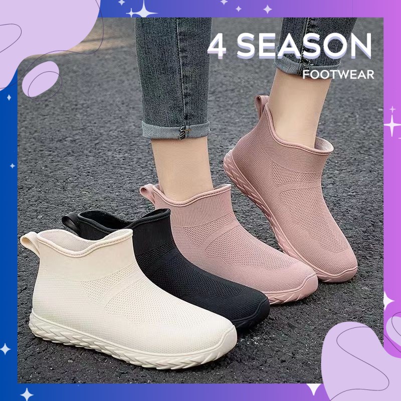 Women's Rain Boots Waterproof Thick-Soled Short Tube Low Top SB-WWP014 ...