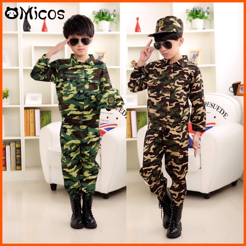 Boys Girls Special Forces Soldier Costume for Child Kids Army Military ...