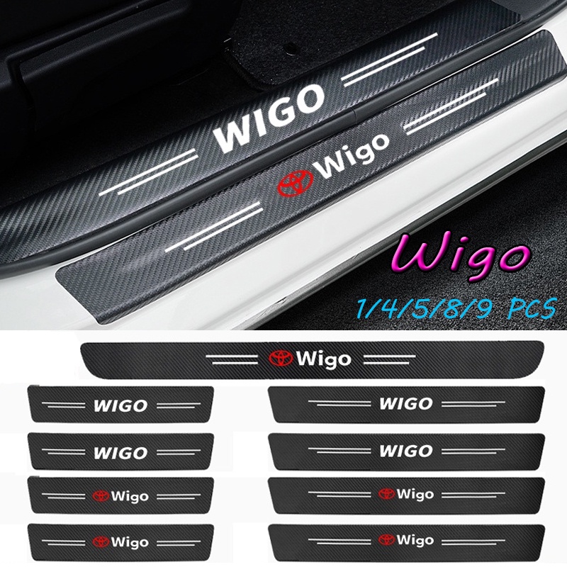 For Toyota Wigo Car Sill Sticker Anti-Scratch Waterproof Trunk Carbon ...