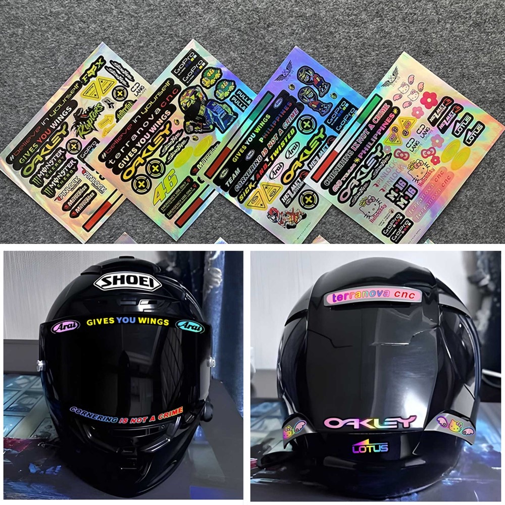 [Ready Stock] Sticker Motor Rainbow Helmet Design Motor Side Strip Bike ...