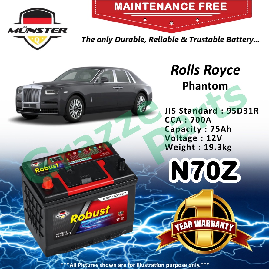 Münster Robust MF CMF N70Z | N70ZR | NX120-7R | 95D31R (75AH) Car ...