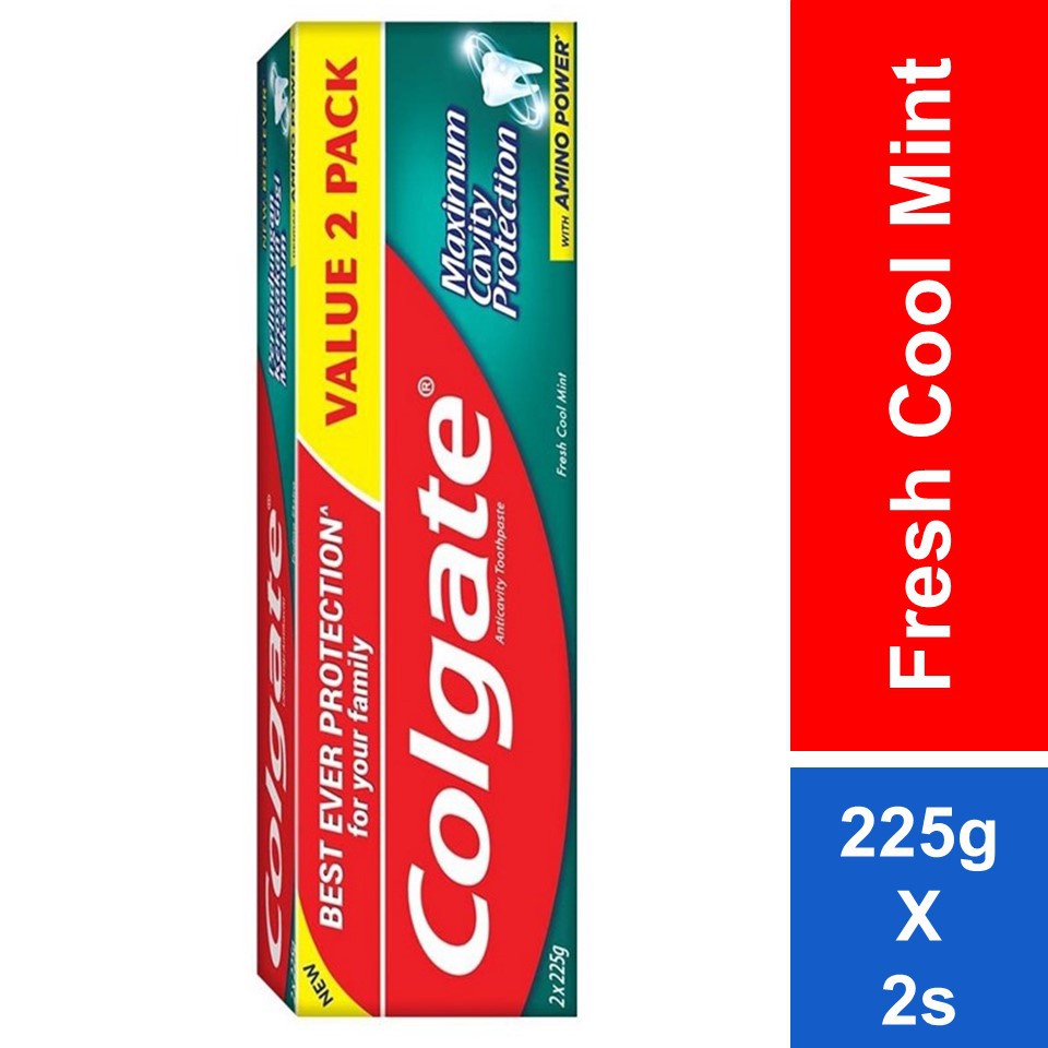 Colgate Maximum Cavity Protection Toothpaste Fresh Cool Mint 225g X 2s ...