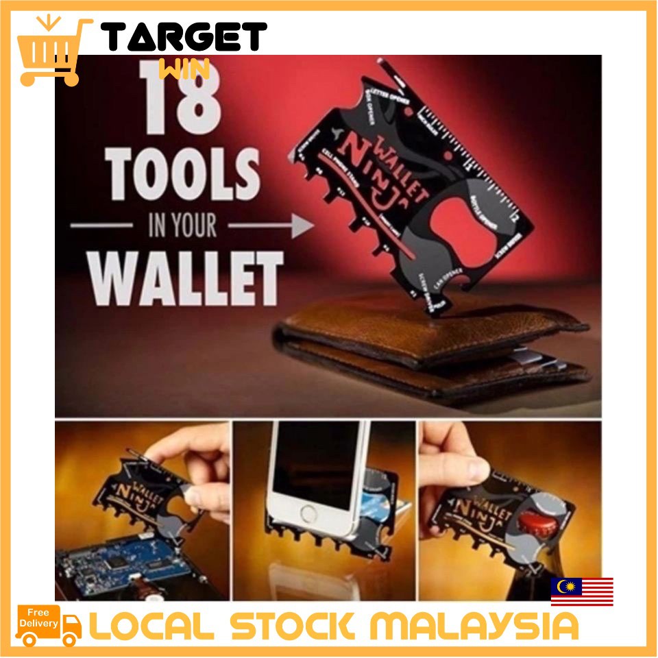 18-in-1 Multi-Tool Useful Handy Pocket Credit Card Sized Tools | Shopee ...
